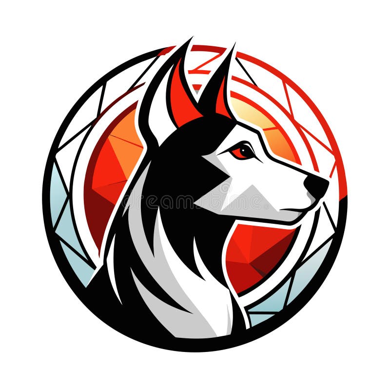 Canine Charm: Circle Vector Art of a Dog Logo Icon Stock Vector ...