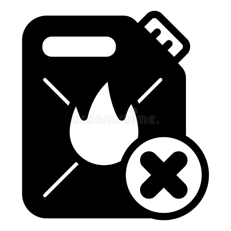 Canister of Flammable Liquid Ban Solid Icon, Prohibited Items Concept ...