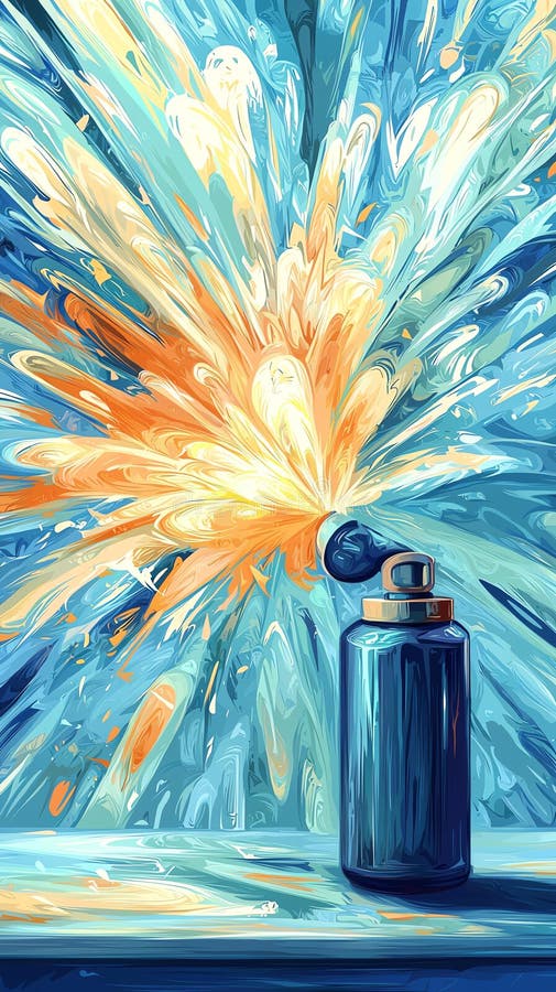 Canister Spray Substance, Colorful Explosion Background with Lighter ...