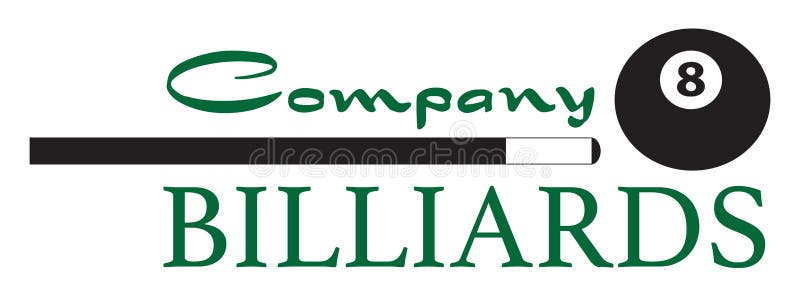 Pool Stick and Eight Ball Logo for Billiards Stock Vector ...