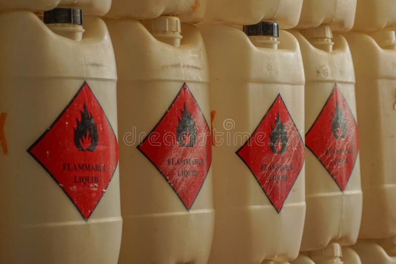 Canisters or Jerrycans of Flammable Liquid Stock Photo - Image of ...