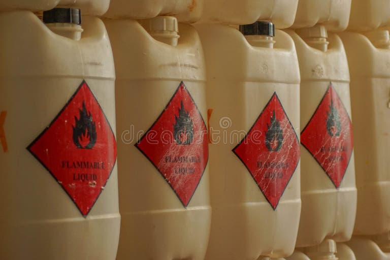 Canisters or Jerrycans of Flammable Liquid Stock Photo - Image of ...