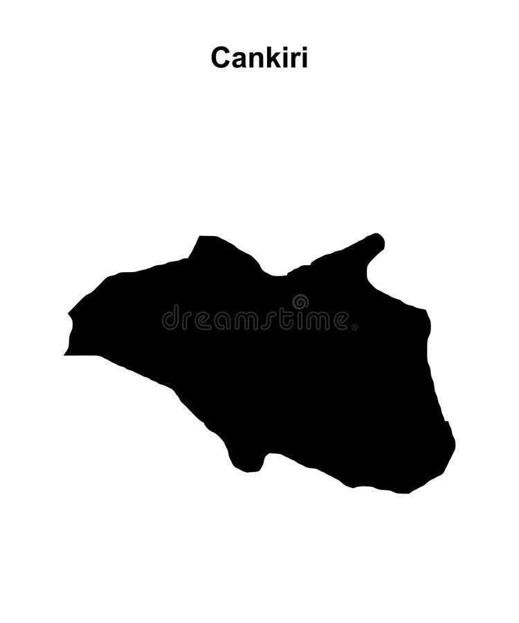 Cankiri outline map stock vector. Illustration of outline - 360685898
