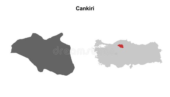 Cankiri outline map stock vector. Illustration of boundary - 379014485