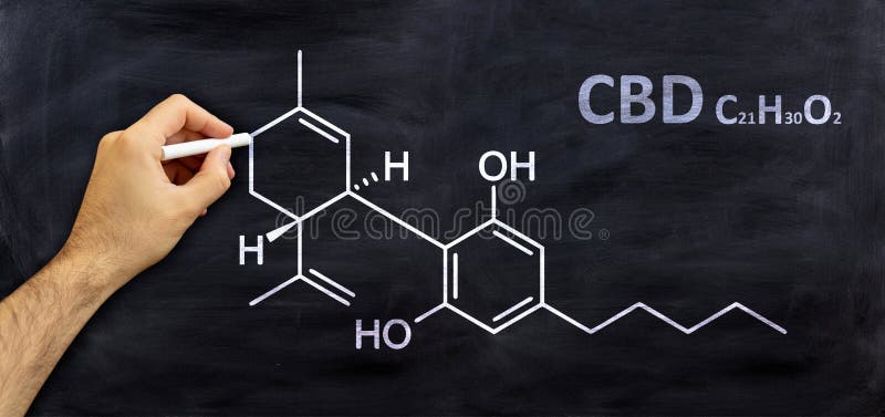 Cannabidiol, Cbd Molecular Structure, Drawing on a Board Stock Image ...