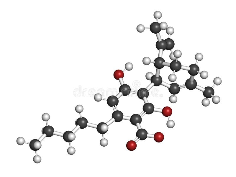 Cannabidiolic Acid or CBDA Cannabinoid Molecule. 3D Rendering Stock ...