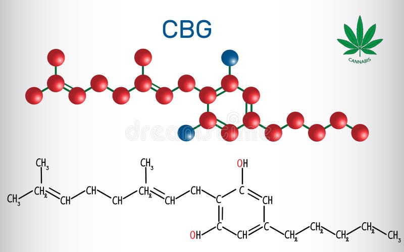 Cannabigerol CBG - Structural Chemical Formula and Molecule Stock ...