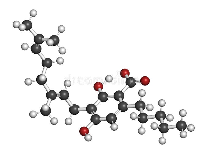 Cannabigerolic Acid or CBGA Cannabinoid Molecule. 3D Rendering Stock ...