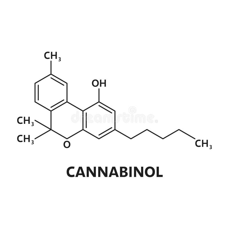 Cannabinol Cannabinoid Molecule Structure Stock Vector - Illustration ...
