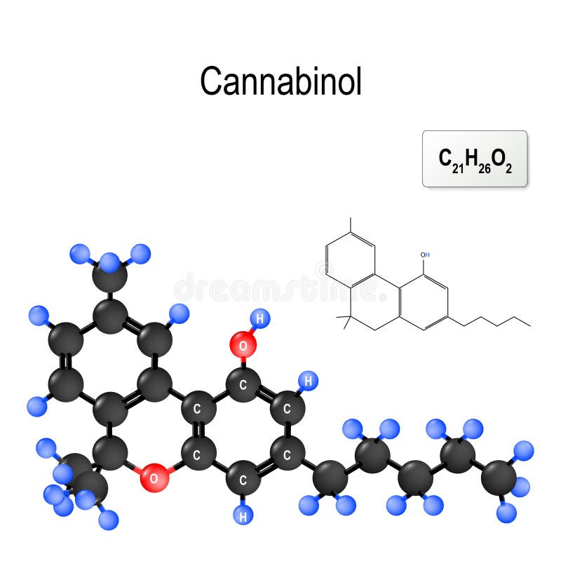 Cannabinol, CBN Molecule. Weak Psychoactive Cannabinoid, is a ...