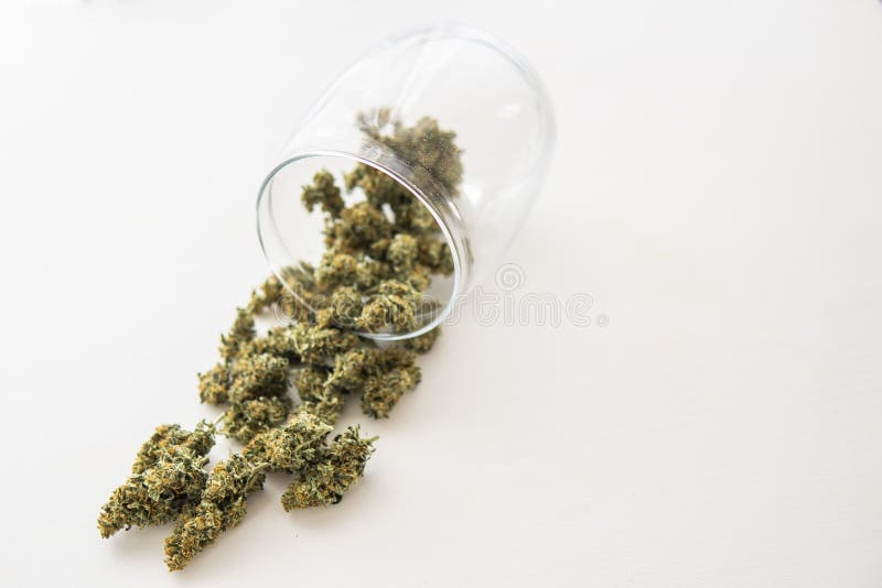 Cannabis Buds on White Table, Weed Stock Photo - Image of weed, closeup ...
