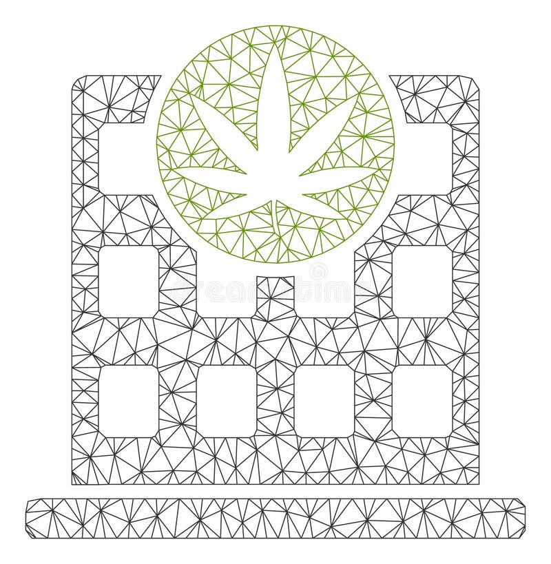 Cannabis Building Polygonal Frame Vector Mesh Illustration Stock Vector ...
