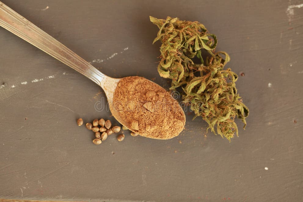 Cannabis Cbd Hemp Seeds Flour Stock Photo - Image of healthy, gluten ...