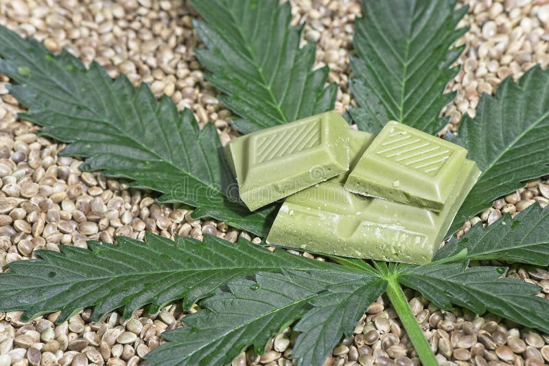 Cannabis Chocolate, Leaf and Seeds Stock Image - Image of chocolate ...