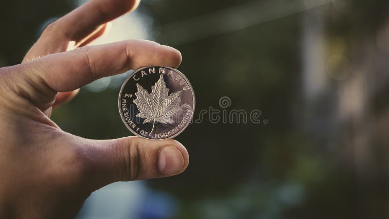Cannabis coin - silver stock image. Image of garden - 158871485