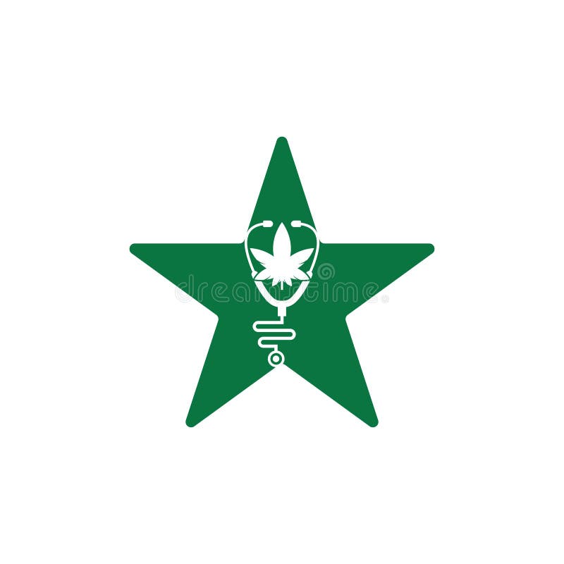 Cannabis Doctor Star Shape Concept Logo Vector. Stock Vector ...