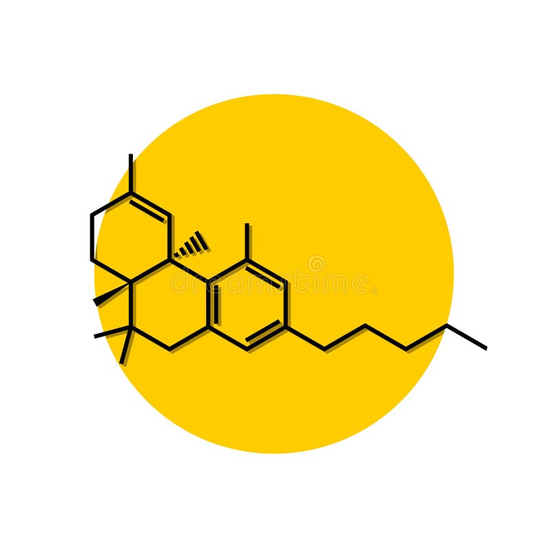 CBD Molecular Formula, Cannabidiol Molecule Structure Line Icon Stock ...