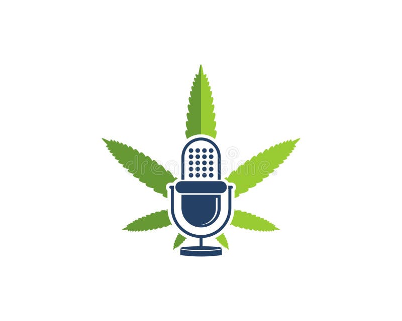 Cannabis Leaf with Podcast Microphone Stock Illustration - Illustration ...