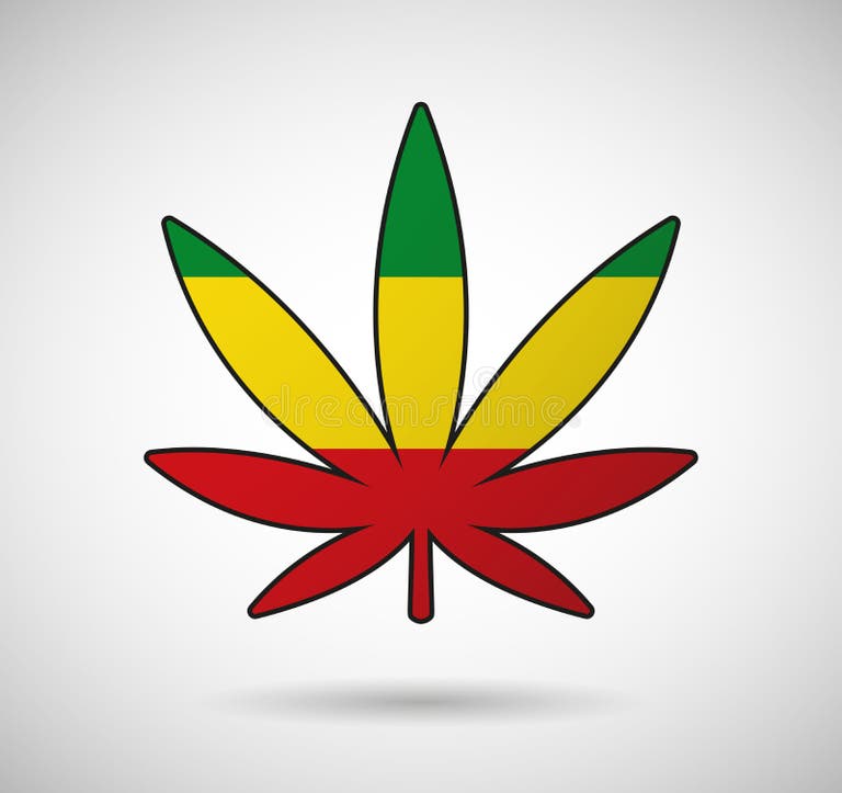 Cannabis Leaf with the Rasta Flag Stock Illustration - Illustration of ...