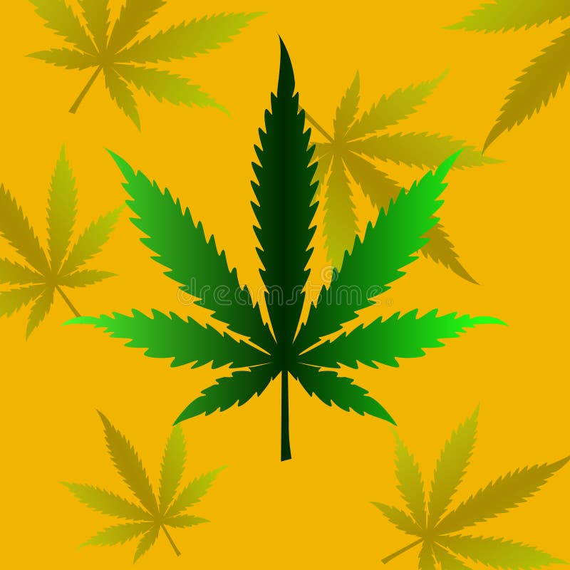 Cannabis Leaf with Shadow Isolated on White Stock Vector - Illustration ...