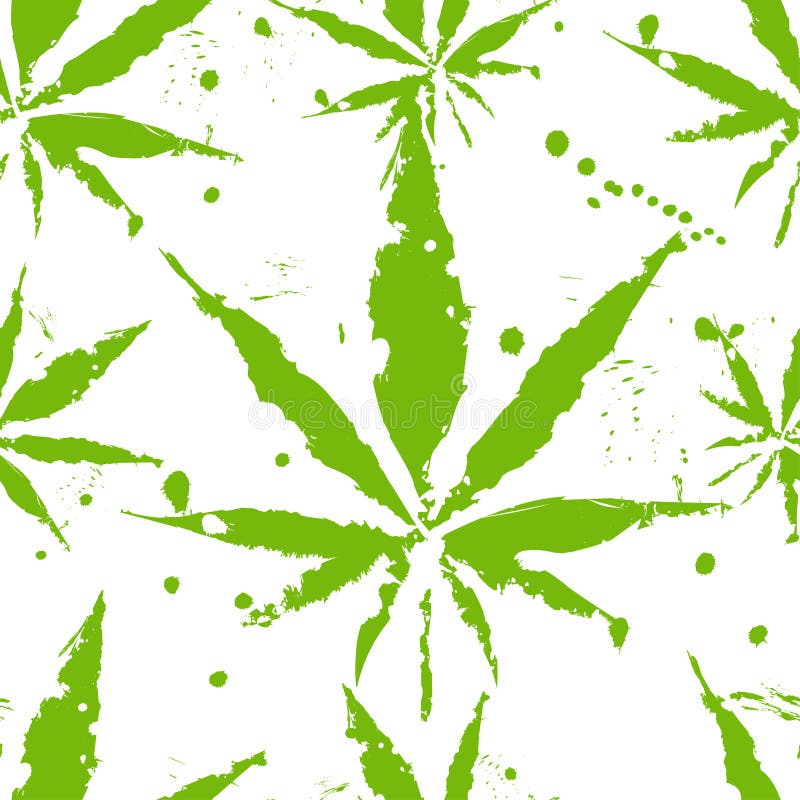 Cannabis Leafs - Seamless Pattern Stock Vector - Illustration of ...