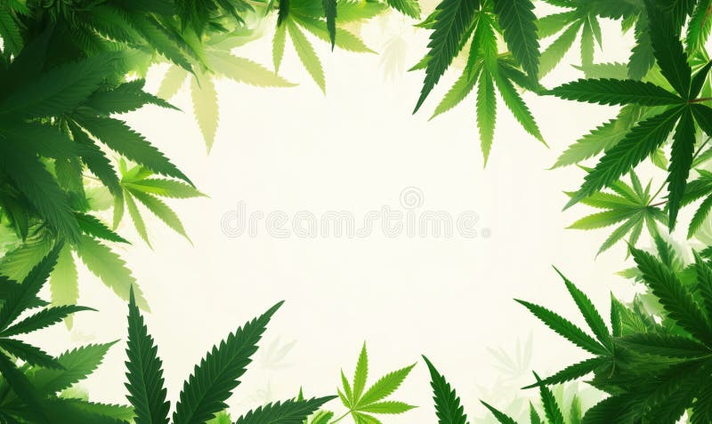 Cannabis Leaves Border Design with Soft Background for Creative ...