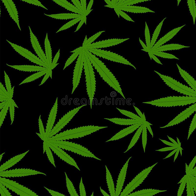 Cannabis Leaves Pattern Background. Marijuana Vector Seamless Pattern ...