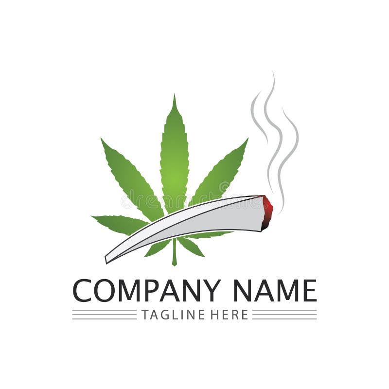 Cannabis Logo and Marijuana Leaf Icon Vector Stock Illustration ...