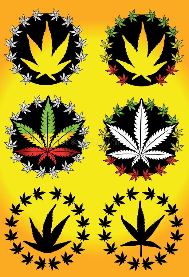 Cannabis Marijuana Weed Design Label Stock Illustration - Illustration ...