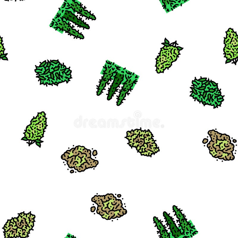 Cannabis Plant Leaf Weed Hemp Vector Seamless Pattern Stock Vector ...