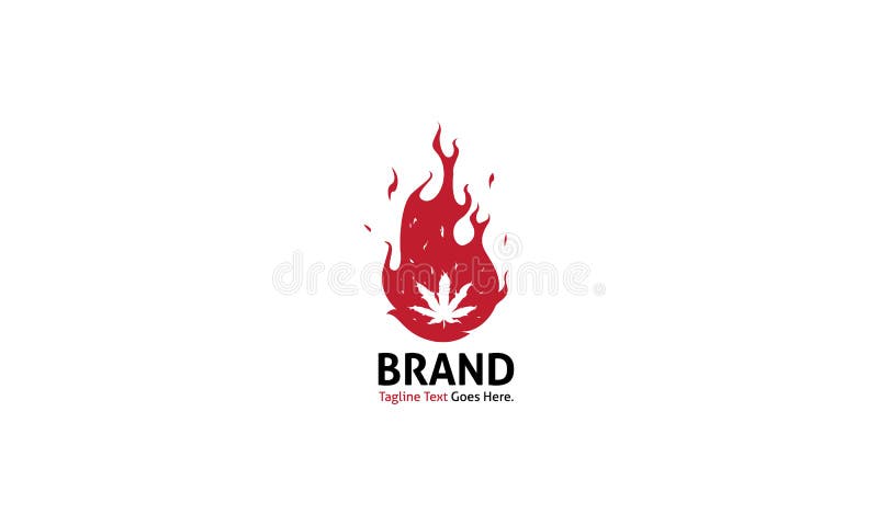 Cannabis Red Hot Fire Vector Logo Image Stock Vector - Illustration of ...