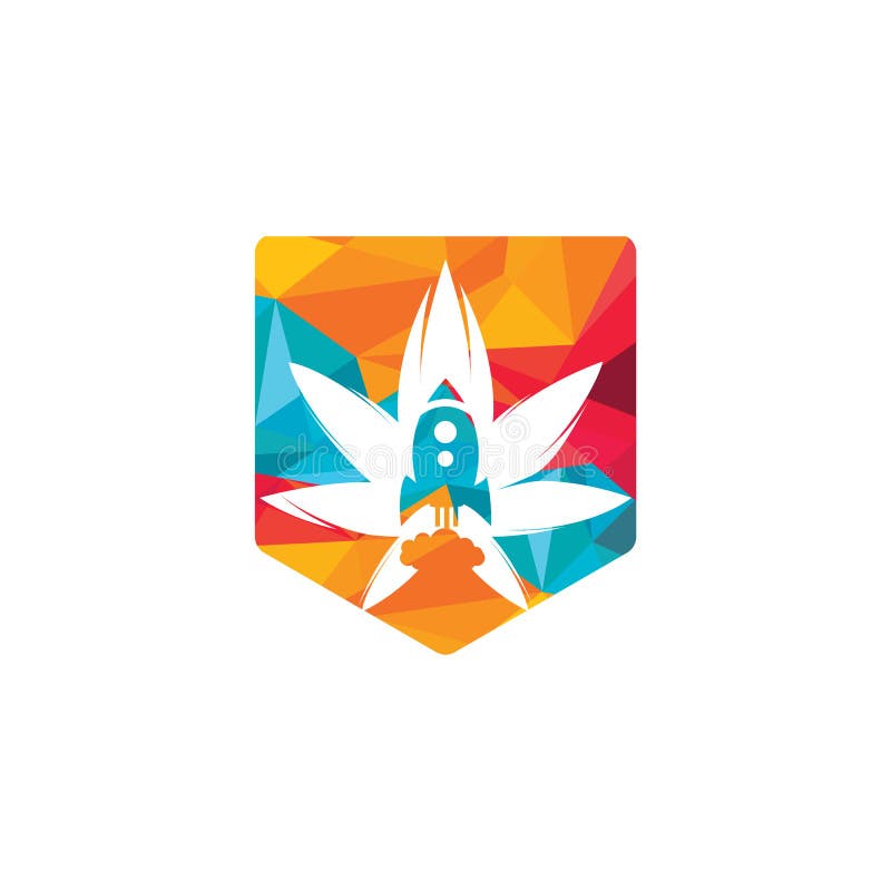 Cannabis Rocket Vector Logo Design. Stock Vector - Illustration of ...