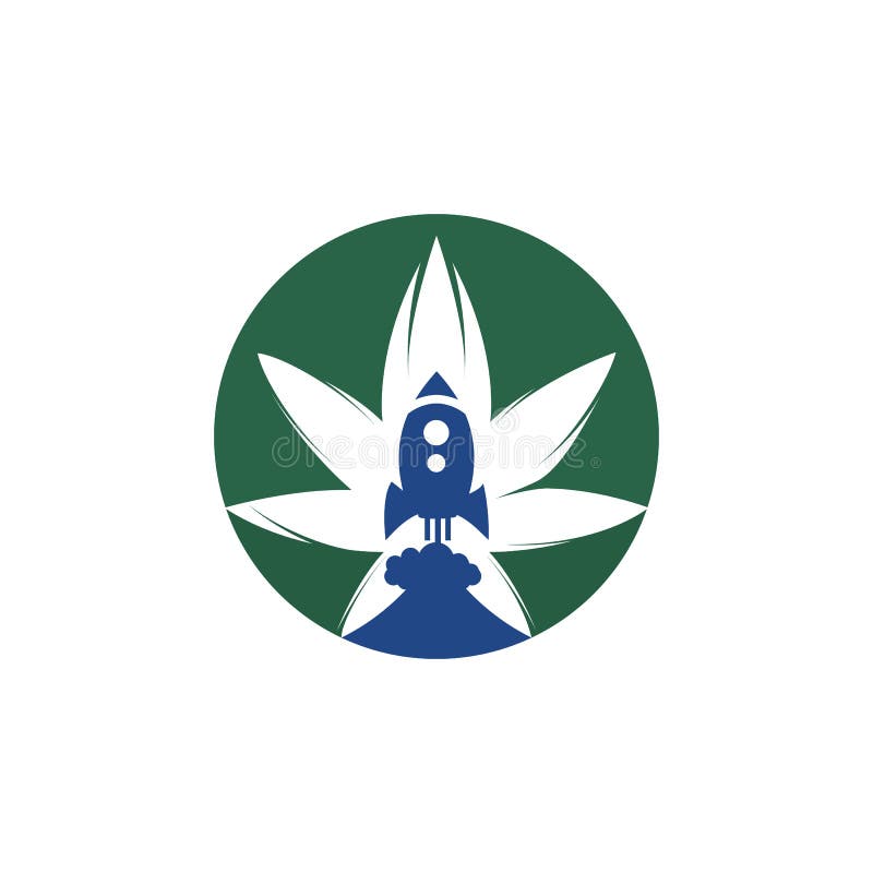 Cannabis Rocket Vector Logo Design. Stock Vector - Illustration of ...