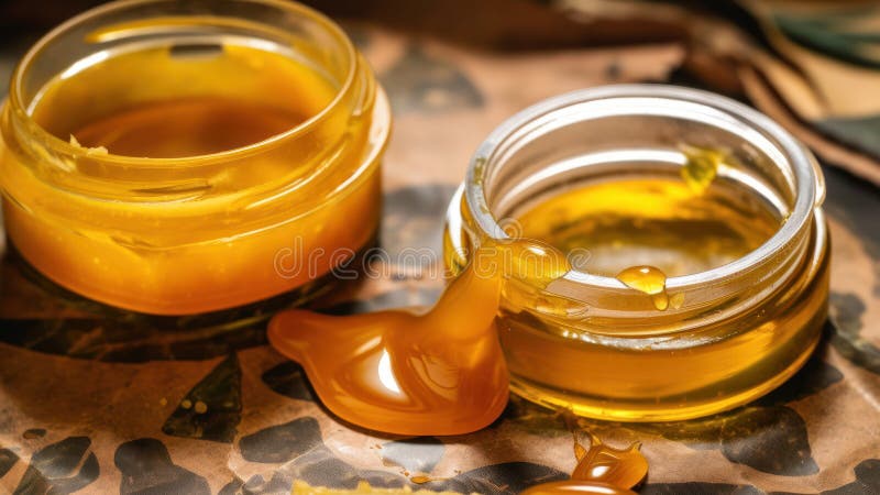 Cannabis Thc Golden Dab on Glass Container Generative AI Stock ...