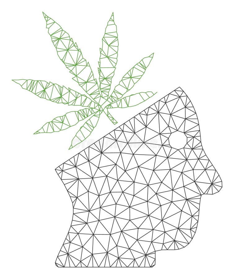 Cannabis Thinking Head Polygonal Frame Vector Mesh Illustration Stock ... Cannabis Thinking Head Polygonal Frame Vector Mesh Illustration Stock ...