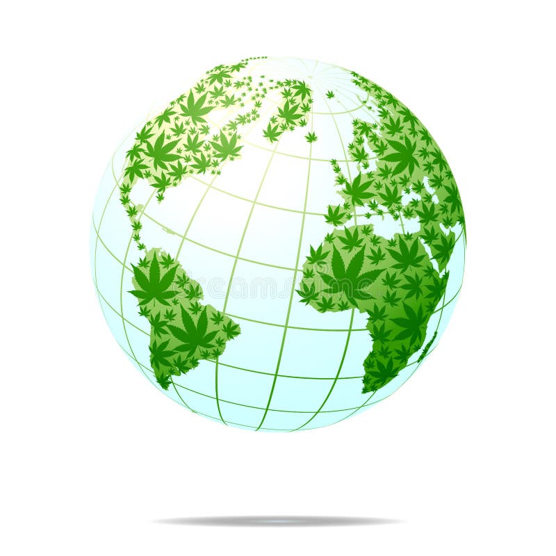 Cannabis World Map Composition of Marijuana Leaves Stock Vector ...