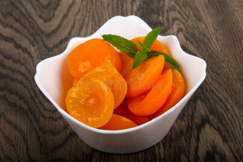 Canned apricots stock image. Image of healthy, closeup - 136421721