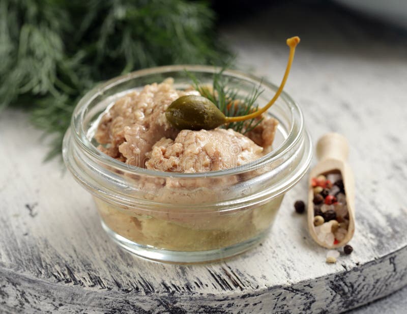 Canned cod liver in a jar stock photo. Image of closeup - 159852530