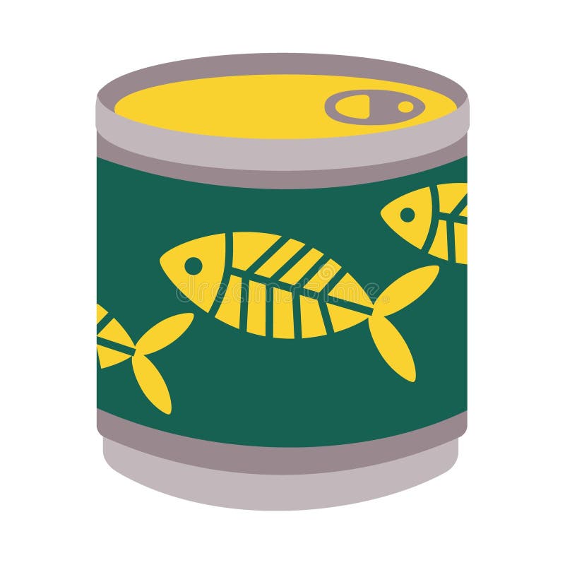 Canned Fish, for Animals, Cats, Tin Can with Fish Label Stock Vector ...