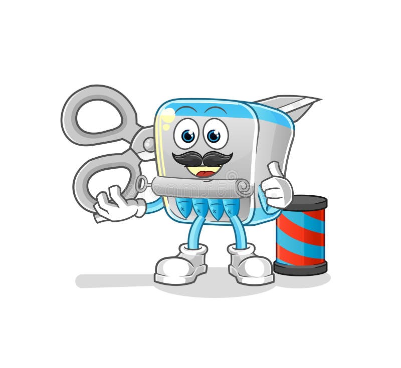 Canned Fish Barber Cartoon. Cartoon Mascot Vector Stock Vector ...