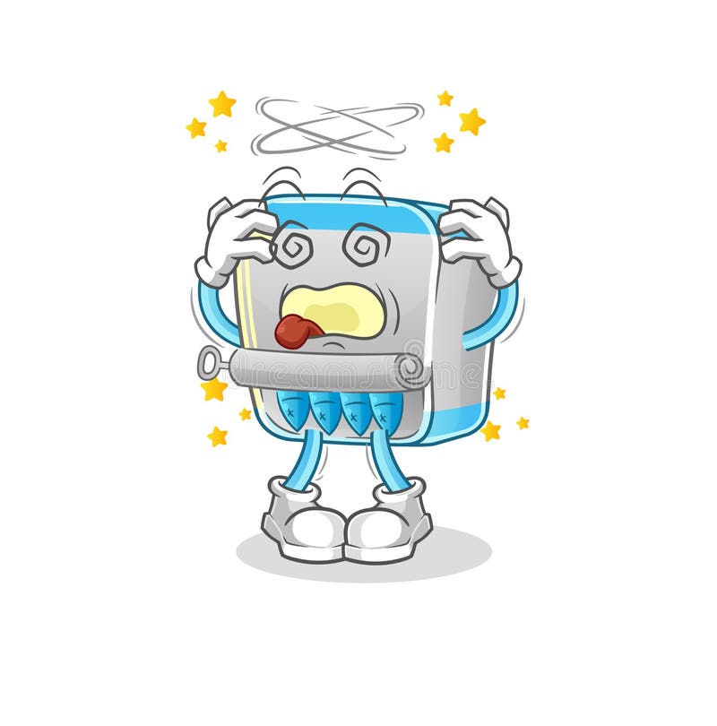 Canned Fish Dizzy Head Mascot. Cartoon Vector Stock Vector ...