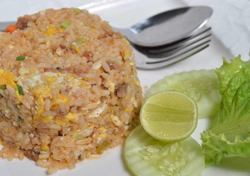 Canned fish fried rice stock photo. Image of dish, meat - 36213412