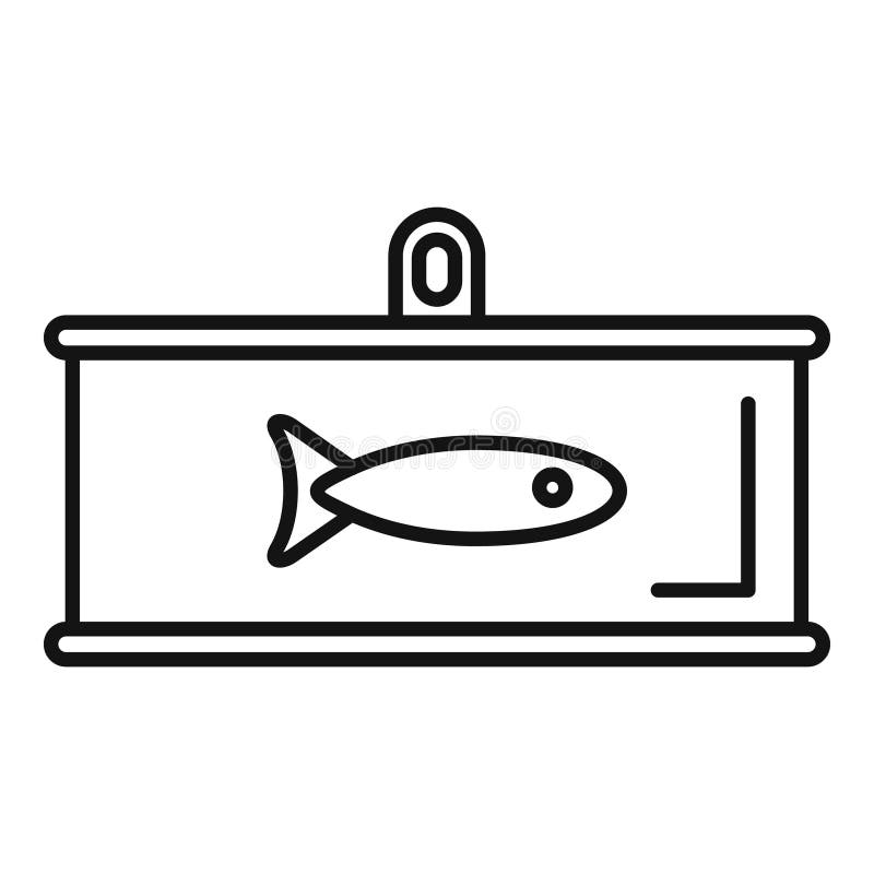 Canned Fish Icon Showing Seafood and Protein Stock Illustration ...