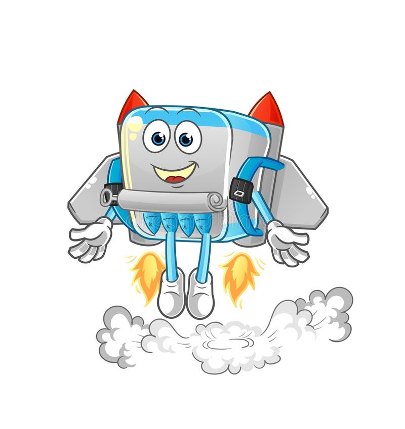 Canned Fish with Jetpack Mascot. Cartoon Vector Stock Vector ...