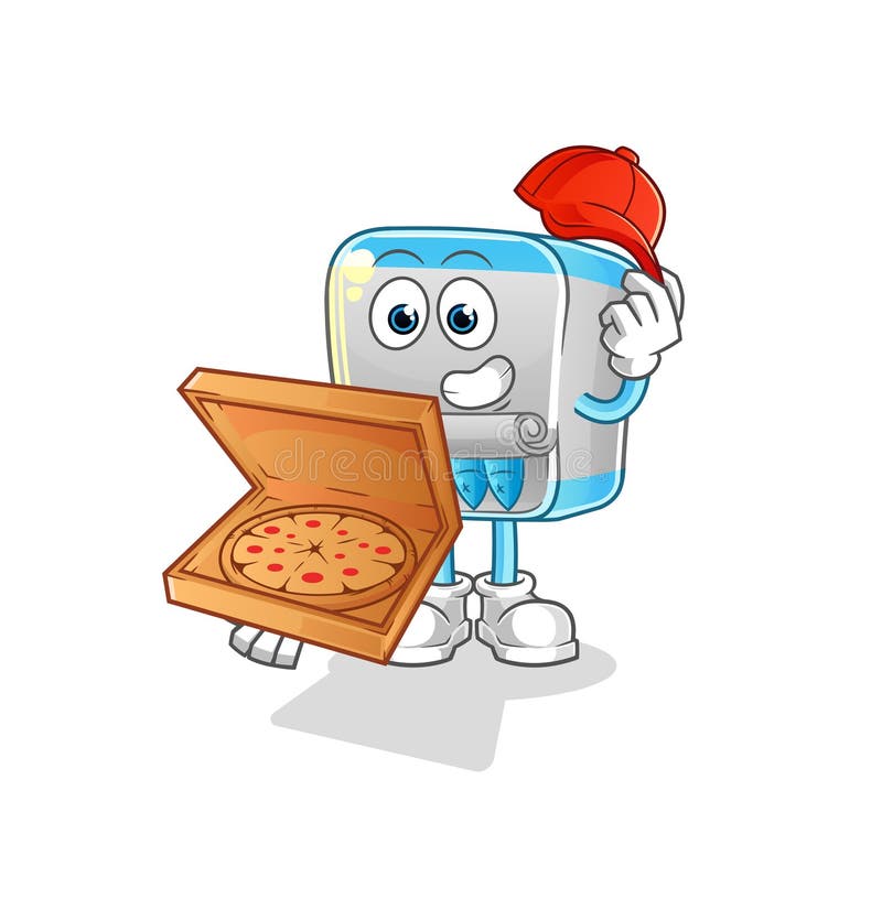 Canned Fish Pizza Delivery Boy Vector. Cartoon Character Stock Vector ...