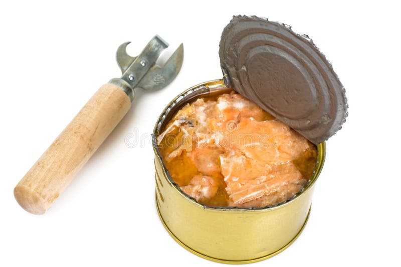 Canned Fish Salmon or Tuna in Open Metal Can Stock Photo - Image of ...