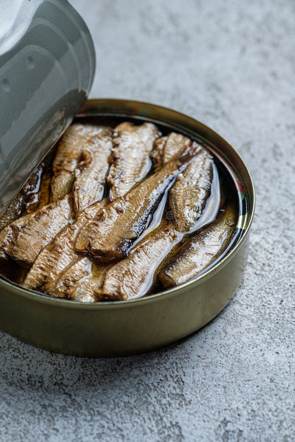Canned Sea Fish, Mackerel Fillets in Tomato Served with Peppers and Bay ...