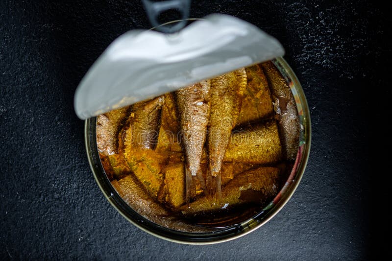 Canned Sea Fish, Mackerel Fillets in Tomato Served with Peppers and Bay ...