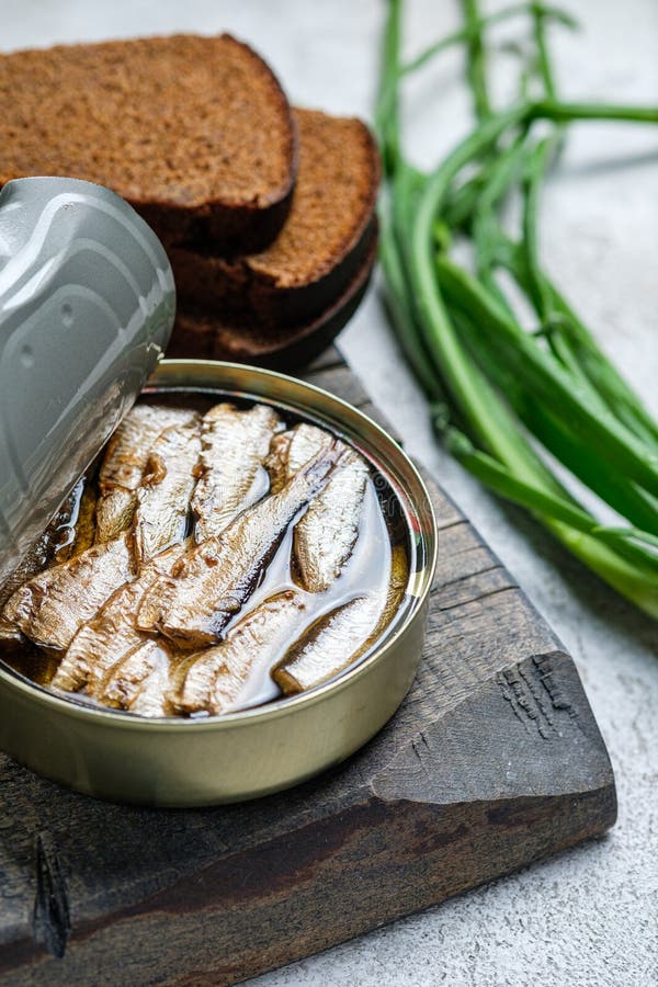 Canned Sea Fish, Mackerel Fillets in Tomato Served with Peppers and Bay ...