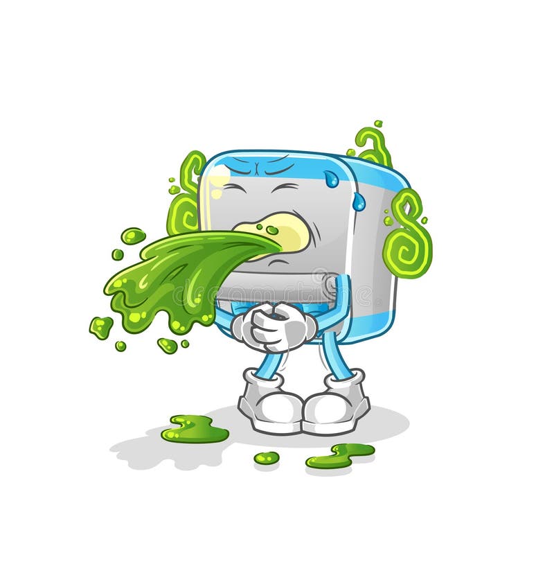 Canned Fish Throw Up Cartoon. Cartoon Mascot Vector Stock Illustration ...